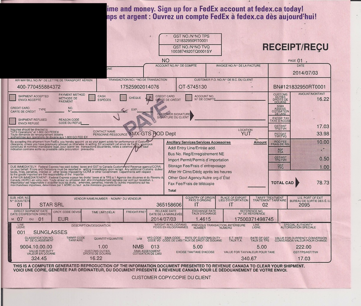 Getting a duty refund for online imports